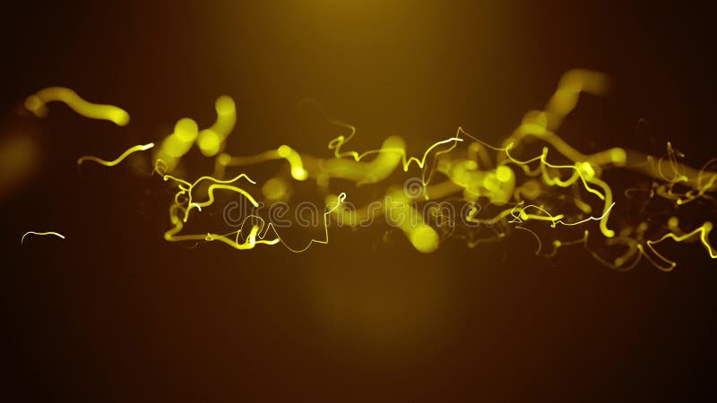 Yellow Gold Energy Light Strings or Waves Background with Flares and ...