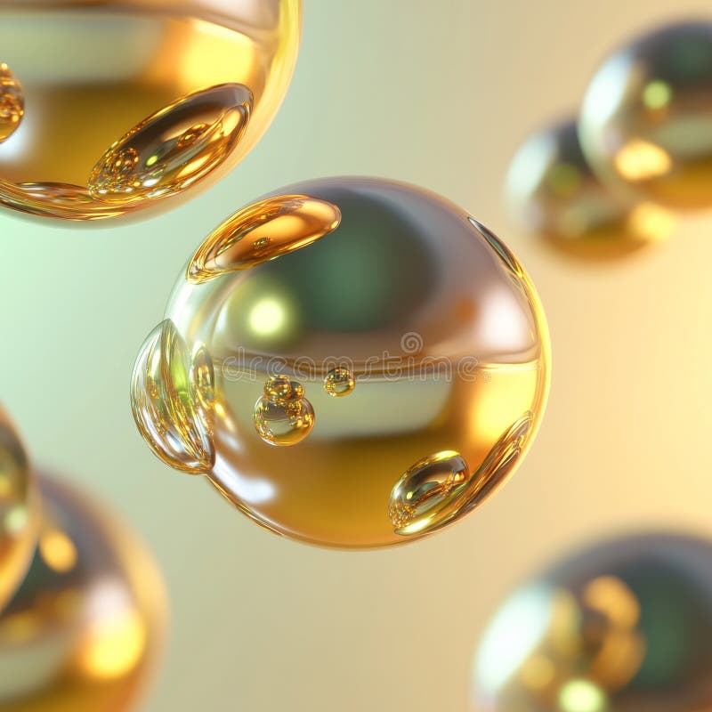 Abstract 3d Metal Spheres Yellow Gold Gradient Background Stock Photos ...