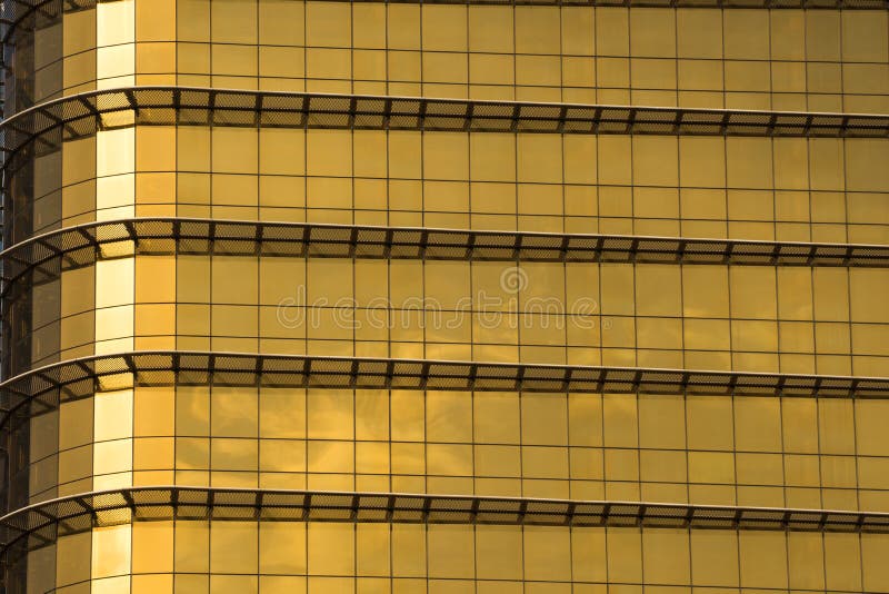 Yellow or Gold Mirror Glass Building Stock Photo - Image of light ...