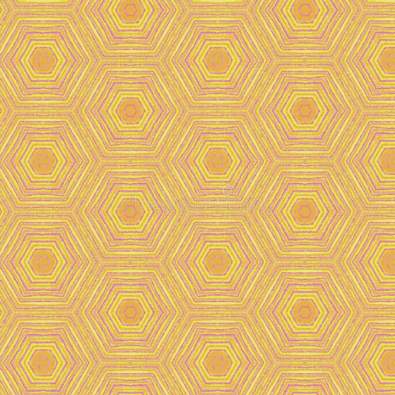 Colorful Yellow Hand-painted Hexagons in a Seamless Pattern Stock ...