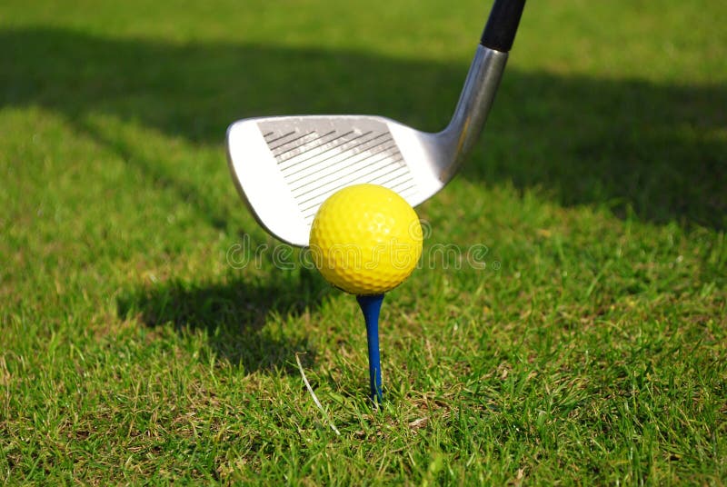 Yellow golf ball stock photo. Image of sport, grass, activity - 16597952