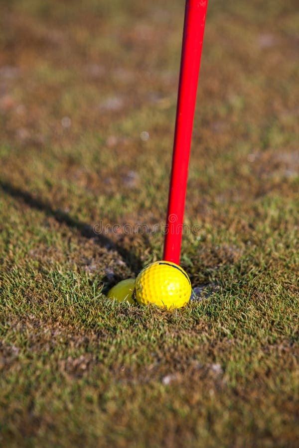 Yellow Golf Ball in the Hole Stock Photo - Image of play, natural ...
