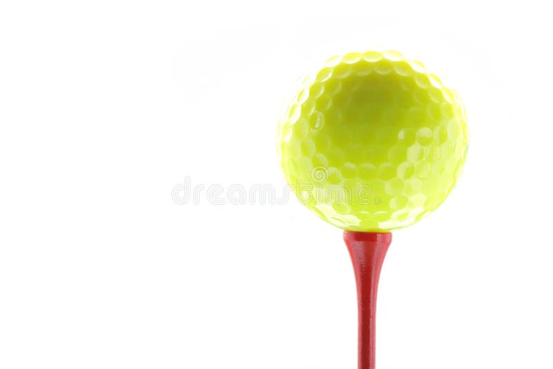 Yellow Golf Ball and Tee Isolated Stock Photo - Image of competition ...