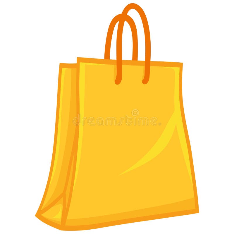Yellow Goodie Bag Shopping Vector Illustration Stock Vector ...