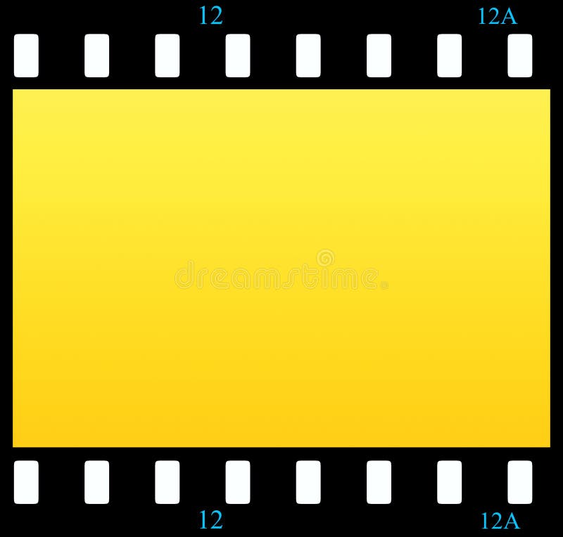 Yellow Gradient Background Raster Image. Black Film Slide Frame Stock ...