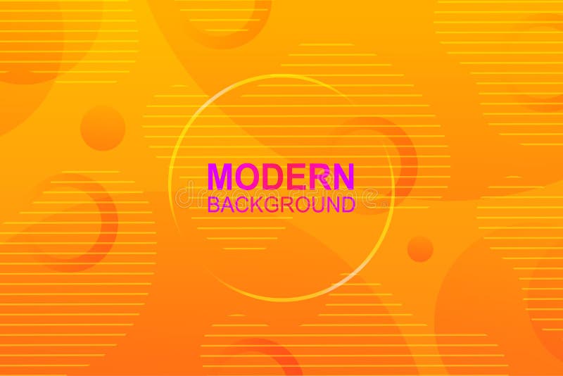 Yellow Gradient Design with Circles and Hoops, Light Thin Horizontal ...