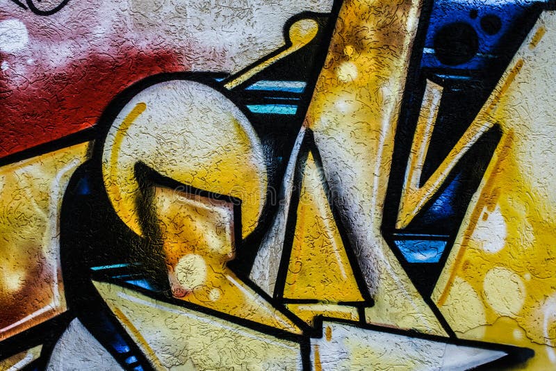 Yellow graffiti detail editorial stock image. Image of shapes - 72863934