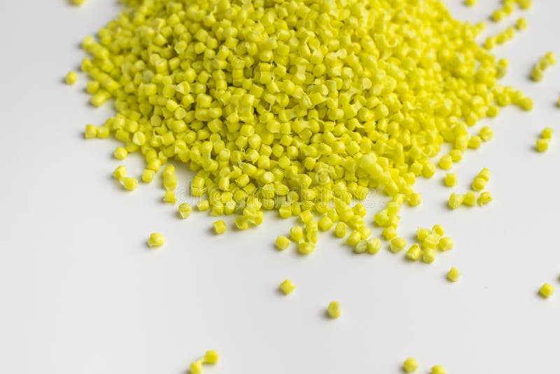 Yellow Granules of Polypropylene or Polyamide on a White Background ...