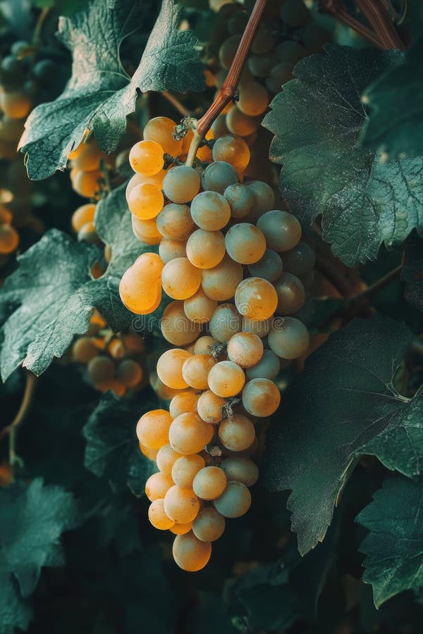 Yellow Grapes on Vine stock photo. Image of nature, plant - 376507940