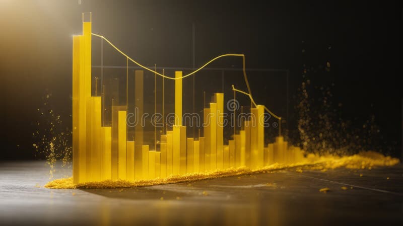 Yellow Graph Growing. Business Success Concept Stock Illustration ...