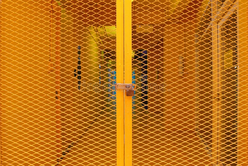 Yellow Grating Steel for Background Stock Image - Image of factory ...