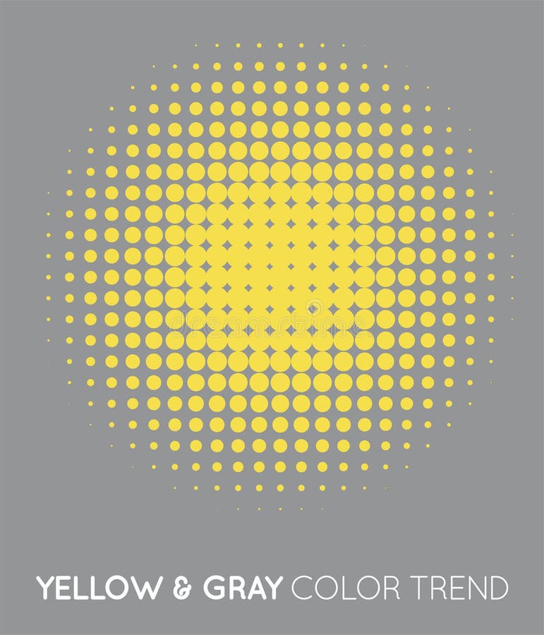 Yellow and Gray Trendy Color Circle in Halftone, Halftone Dot Pattern ...