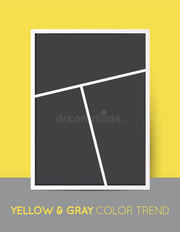 Yellow and Gray Trendy Color Vertical Collage Layout Template. Frames ...