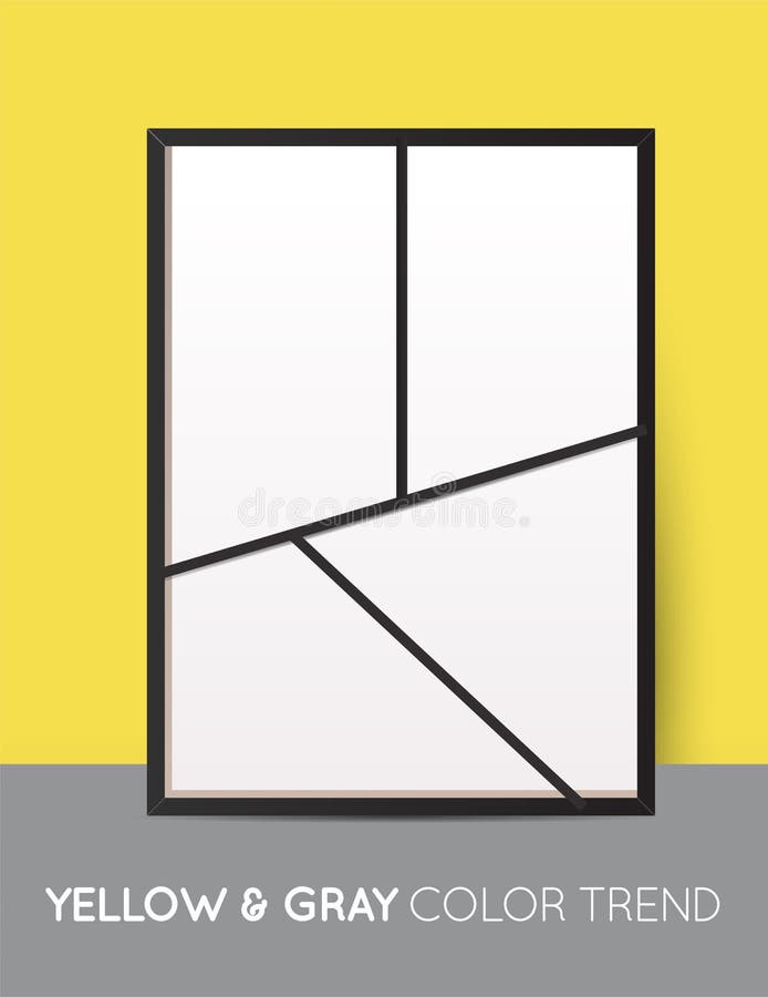 Yellow and Gray Trendy Color Vertical Collage Layout Template. Frames ...