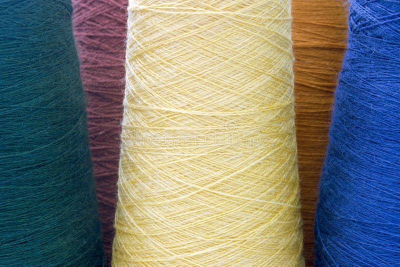 Yellow and Green Background Threads and Yarns Stock Image - Image of ...