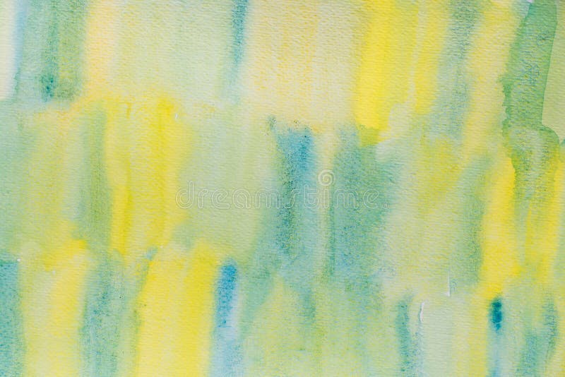 Yellow, Green, Blue Watercolor Painted Background Texture Stock ...