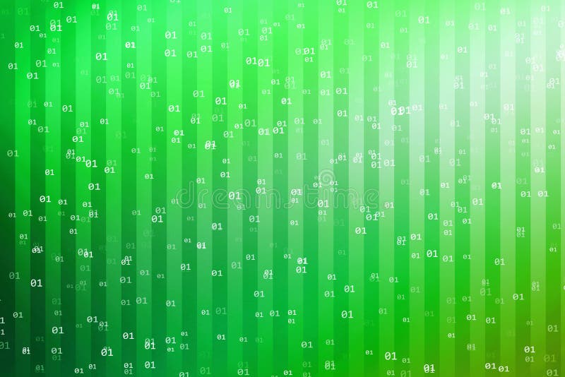 Yellow-green Digital Background. with Vertical Stripes and Code Numbers ...