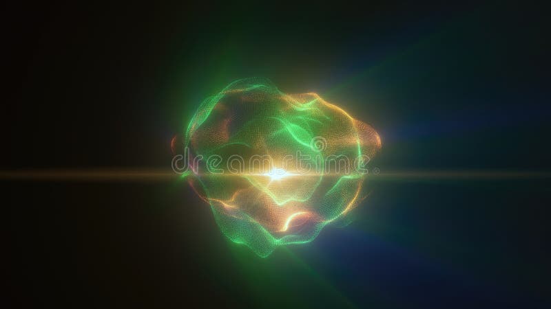 Yellow Green Energy Magic Sphere Round High-tech Digital Ball Core of ...