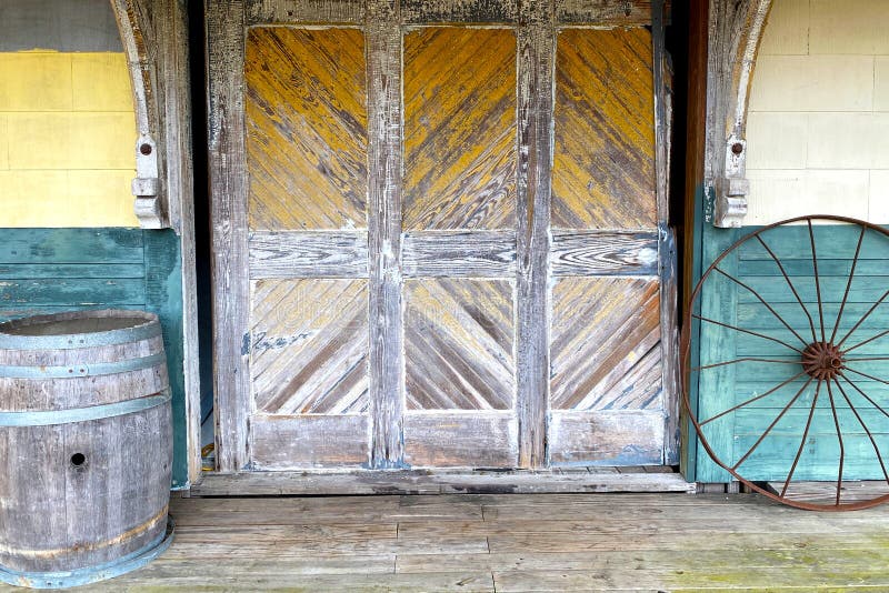 Yellow Green Farm Barn Loading Platform Stock Image - Image of loading ...