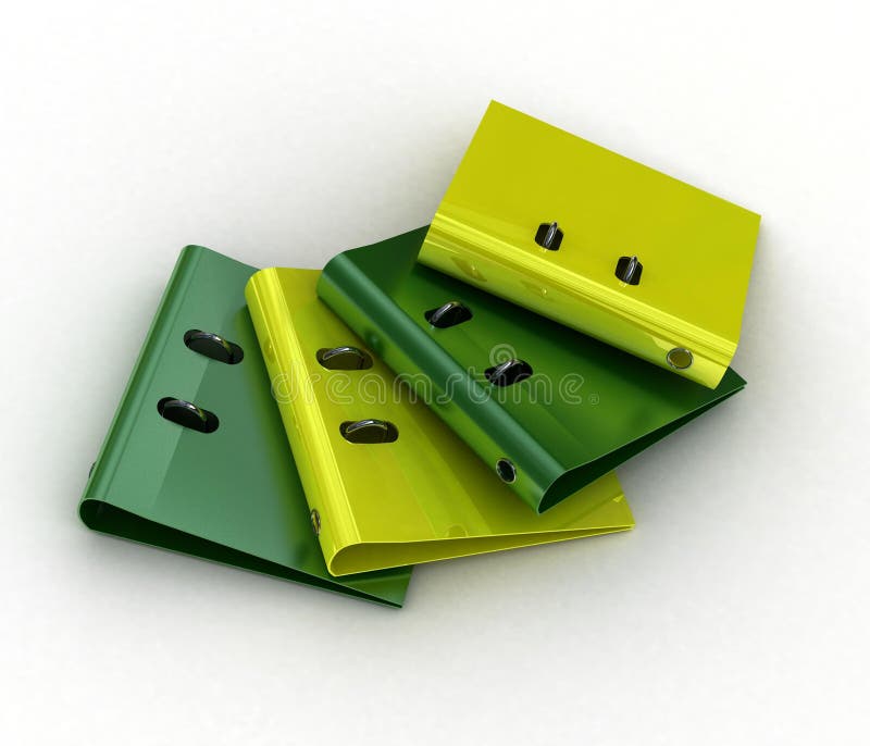 Yellow , Green File , Binder Stock Illustration - Illustration of ...