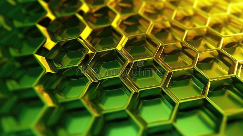 Yellow Green Gen Dnc Endering Honeycomb Technology Background ...