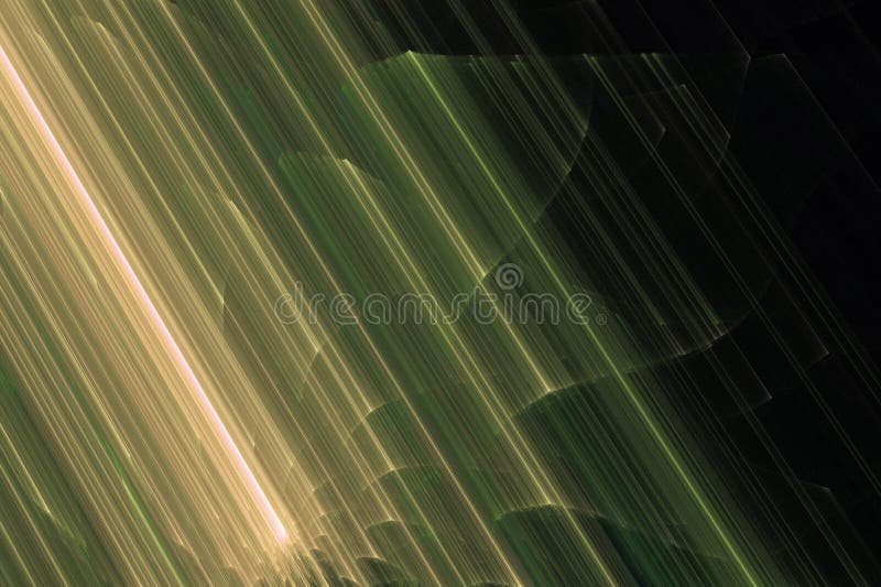 Green Glowing Pattern of Curved Shapes and Rays on a Black Background ...