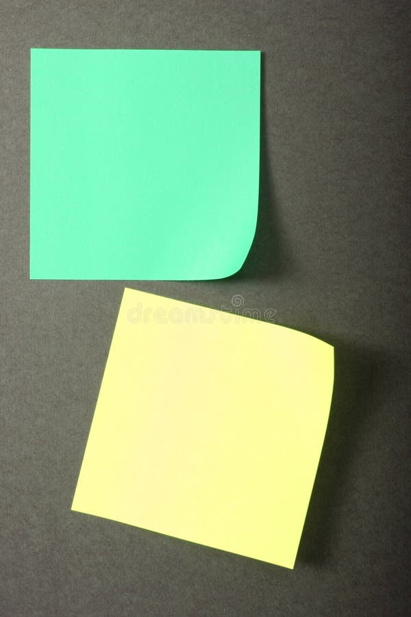 Yellow and Green Note Paper Stock Photo - Image of communicate, paper ...