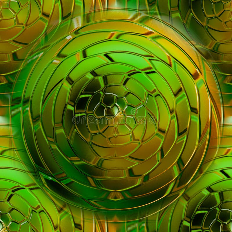 Yellow-green Seamless Rounded Texture. Seamless 3D Image of a Circular ...