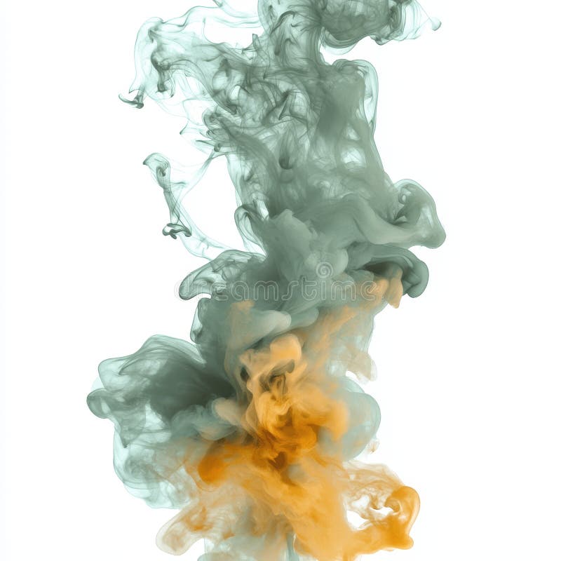 Yellow and Green Smoke Explosion Isolated on Transparent Background ...