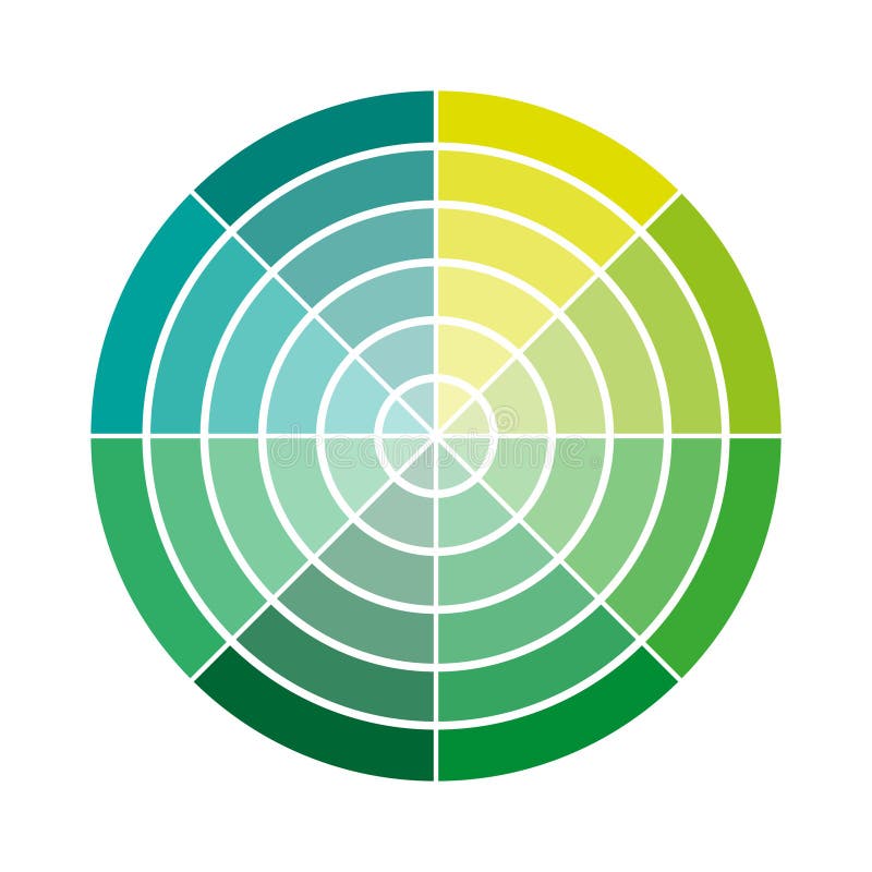 Yellow Green Spectrum. Radial Gradient Pattern. Abstract Color Wheel ...
