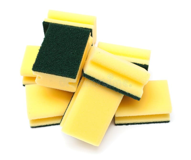 Yellow and green sponges stock image. Image of clean - 19549935