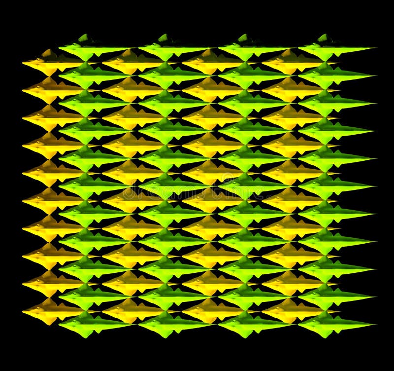 A Yellow-green Tilted Pattern of Many Fishes Stock Illustration ...