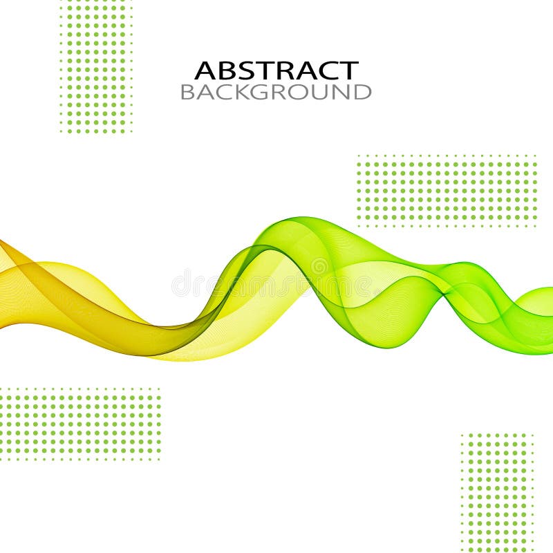 Yellow-green Wave Abstract Wave. Curves Lines Transparent Wave On A ...