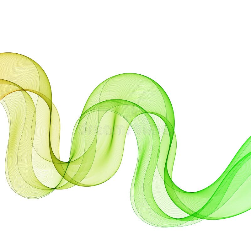 Yellow-green Wave Abstract Wave. Curves on a White Background. Design ...