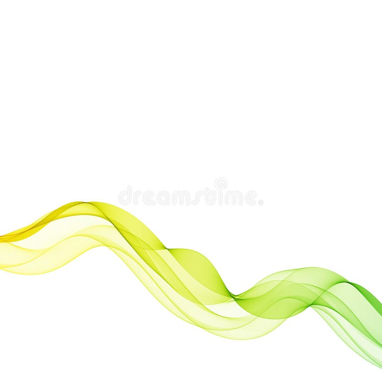 Yellow-green Wave Abstract Wave. Curves on a White Background. Design ...