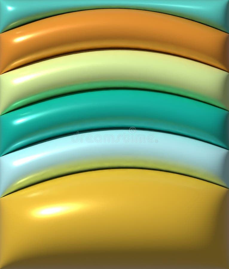 Yellow and Green Waves with Shiny Smooth Surface, 3D Rendering ...
