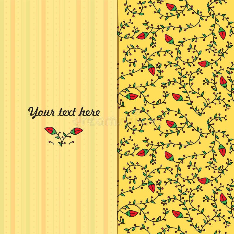 Yellow greeting card stock vector. Illustration of invitation - 50072133