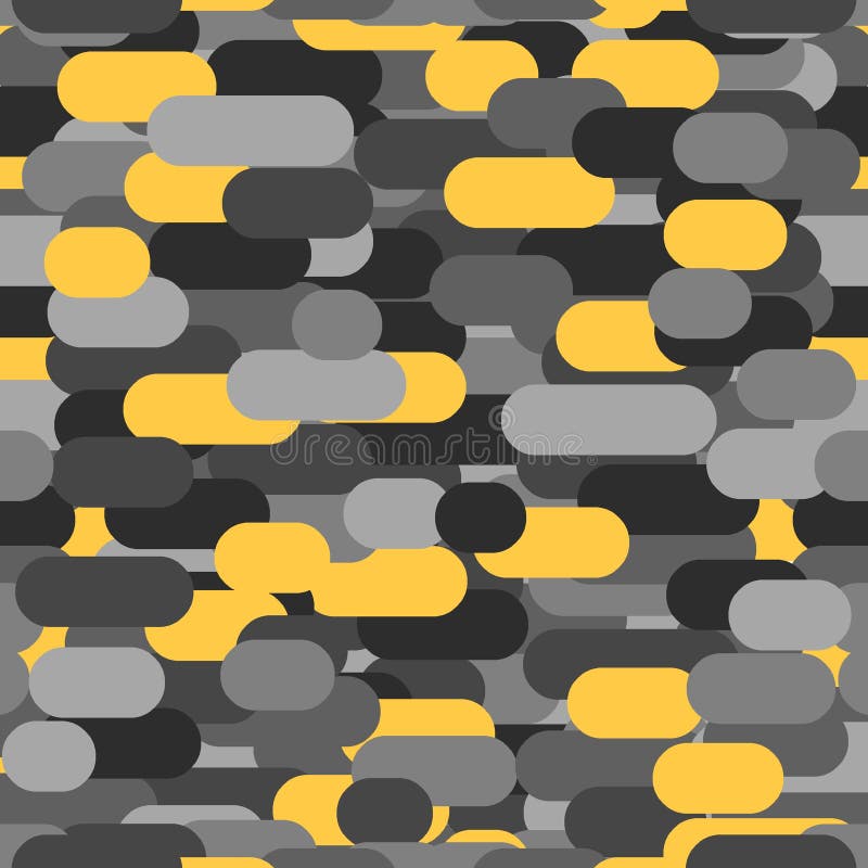 Yellow Grey Army Camouflage Pattern Stock Illustration - Illustration ...