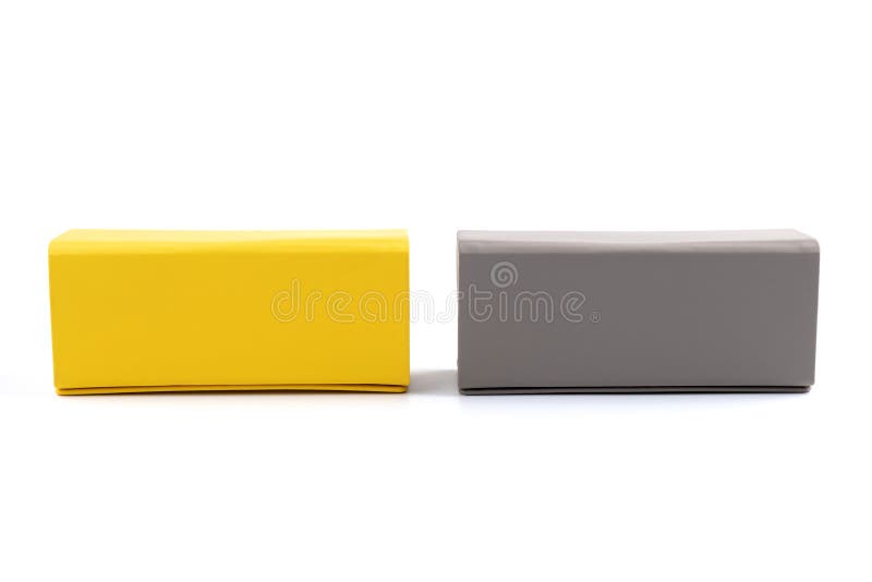 Yellow and Grey Box for Decorate or Keep Something on White Background ...