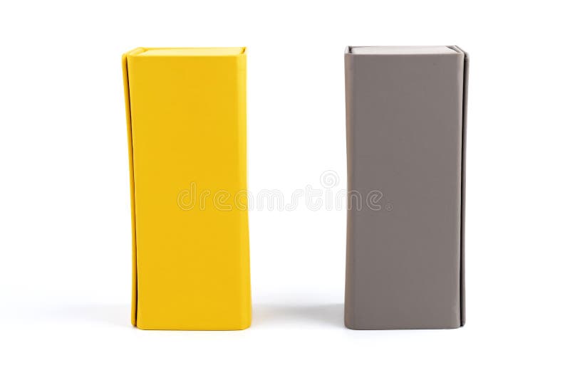 Yellow and Grey Box for Decorate or Keep Something on White Background ...