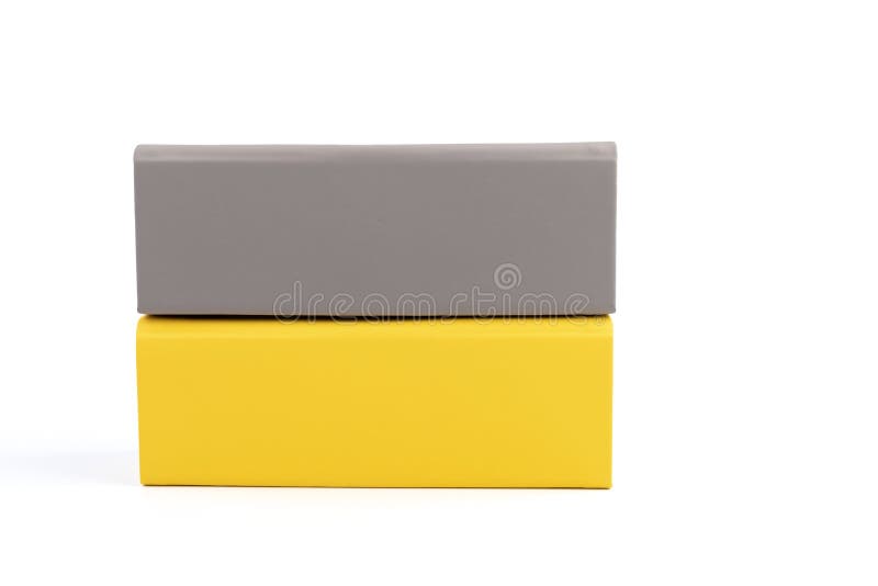 Yellow and Grey Box for Decorate or Keep Something on White Background ...
