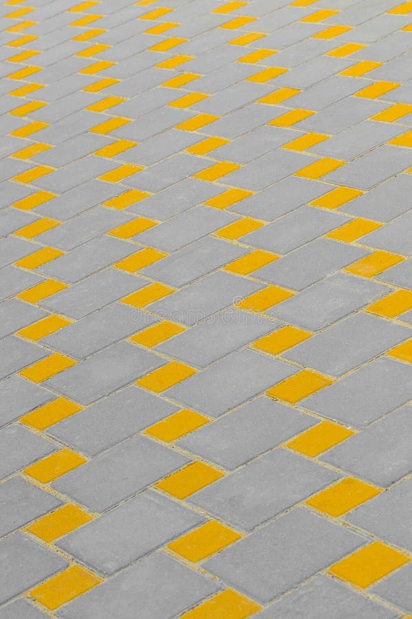 Yellow and Grey Paving Slabs Floor Abstract Pattern City Street Surface ...