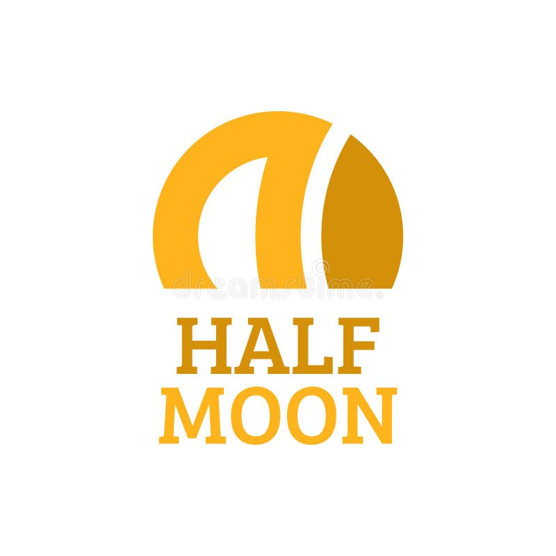 Yellow Half Moon Abstract Logo Concept Design Stock Vector ...