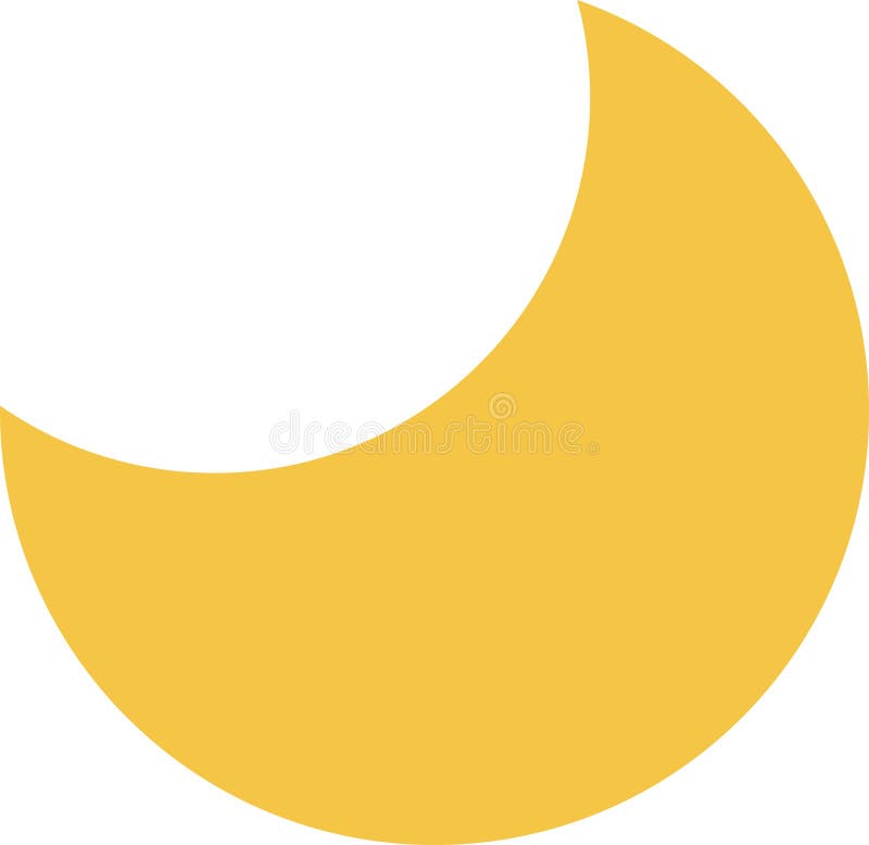 Yellow Half Moon Crescent Moon Doodle Illustration Stock Vector ...