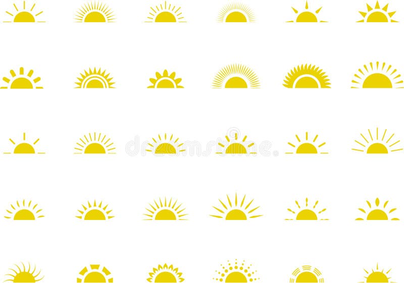 Yellow Half Sun Vector Icon Logo Stock Vector - Illustration of icon ...