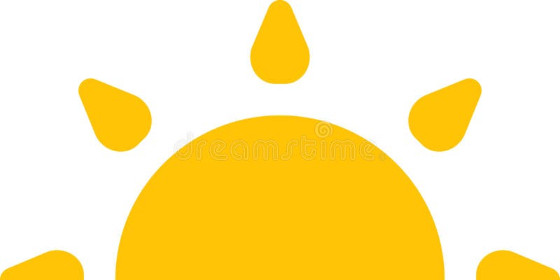 Yellow Half Sun Vector Icon Logo Stock Vector - Illustration of heat ...