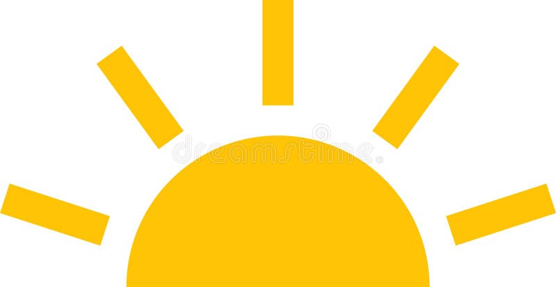 Yellow Half Sun Vector Icon Logo Stock Vector - Illustration of morning ...