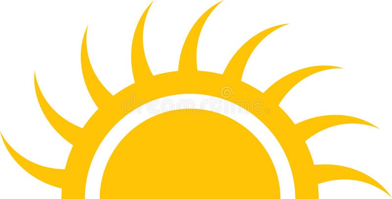Yellow Half Sun Vector Icon Logo Stock Illustration - Illustration of ...