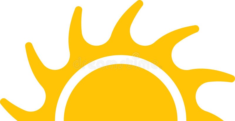 Yellow Half Sun Vector Icon Logo Stock Vector - Illustration of icon ...