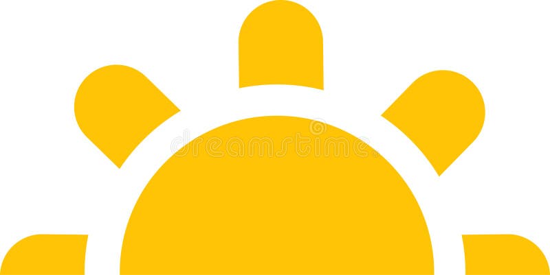 Yellow Half Sun Vector Icon Logo Stock Illustration - Illustration of ...